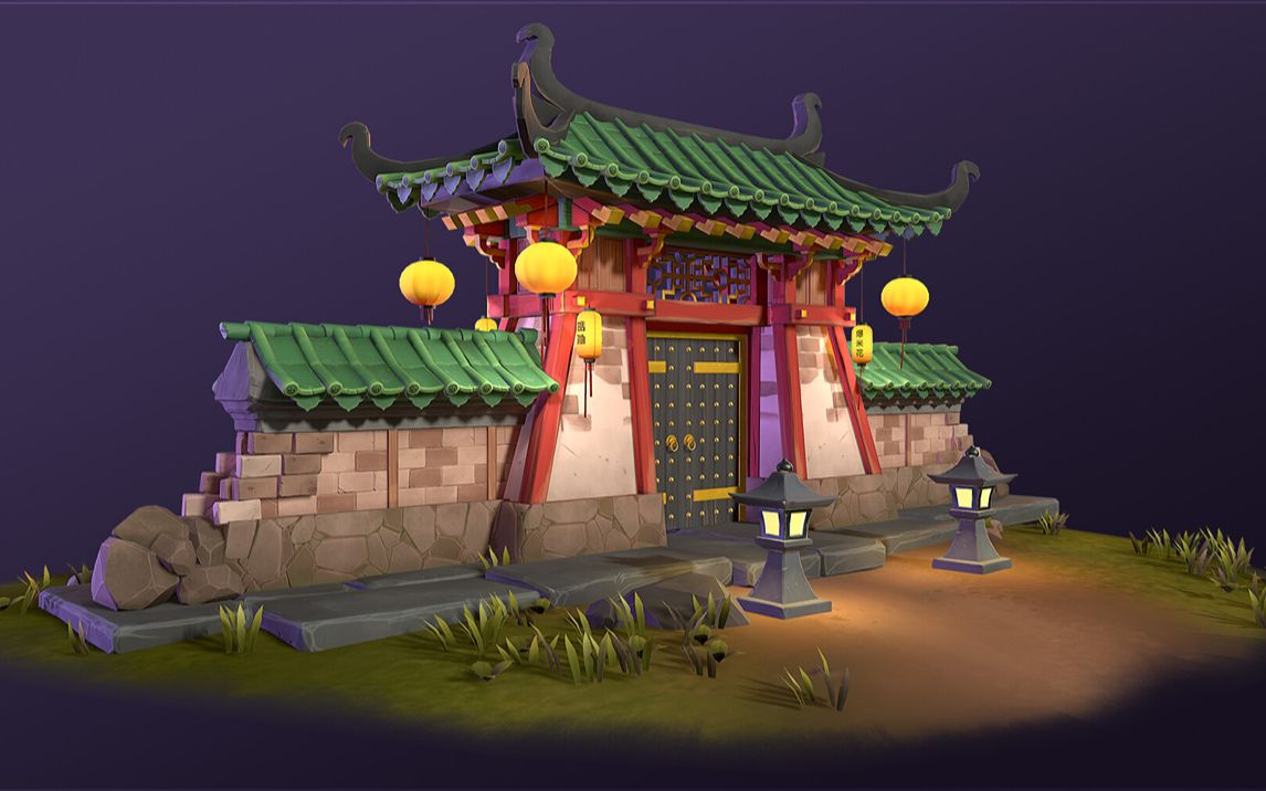 古风院门3Dmax建模,一砖一瓦,一草一木,超细节教学,新人福利!