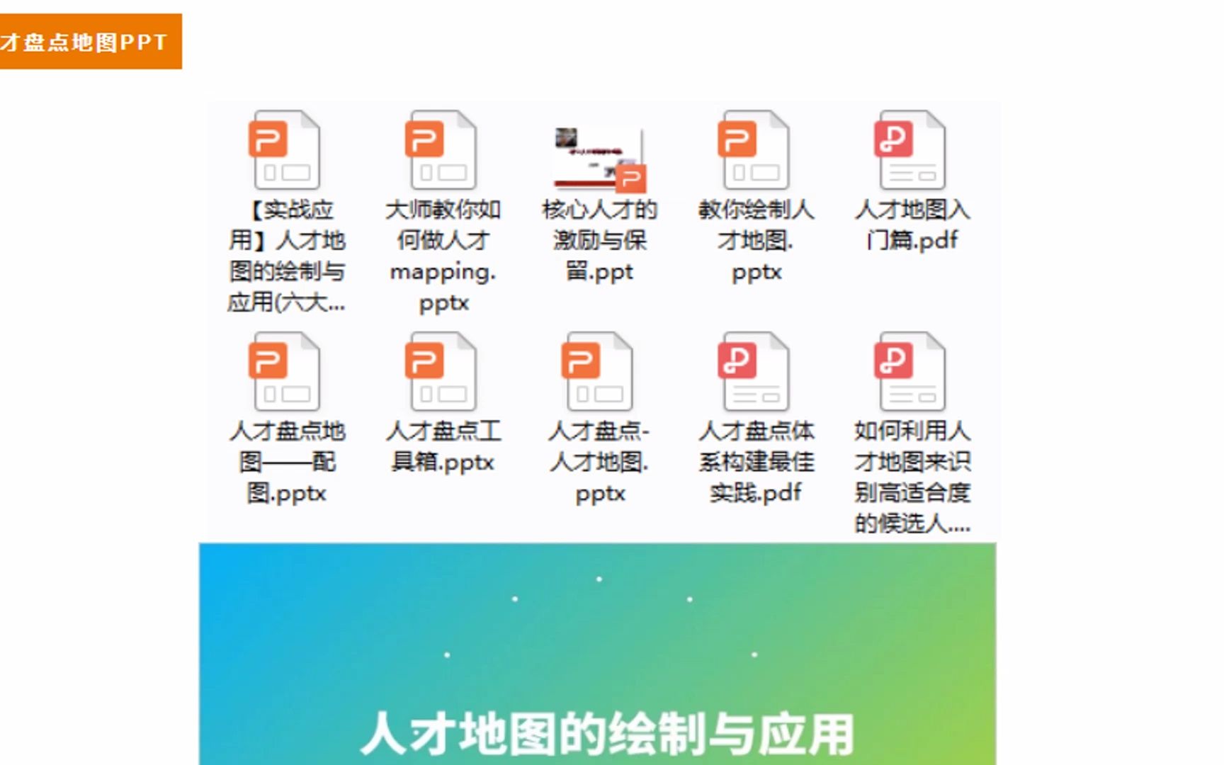 人才发展必备工具:人才地图绘制资料合集