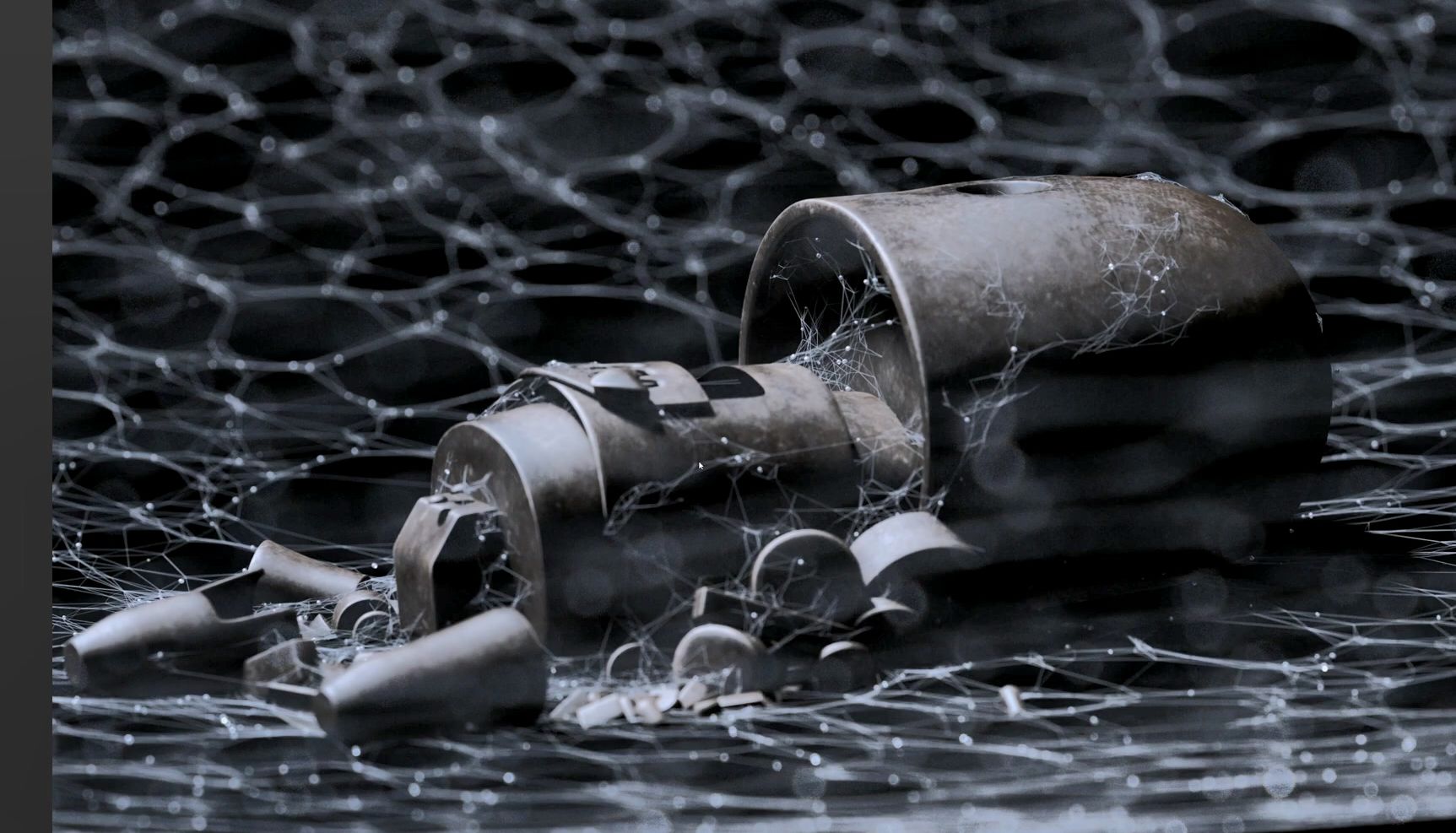 【Houdini+RS渲染/自翻教程】荒废结网的机器人