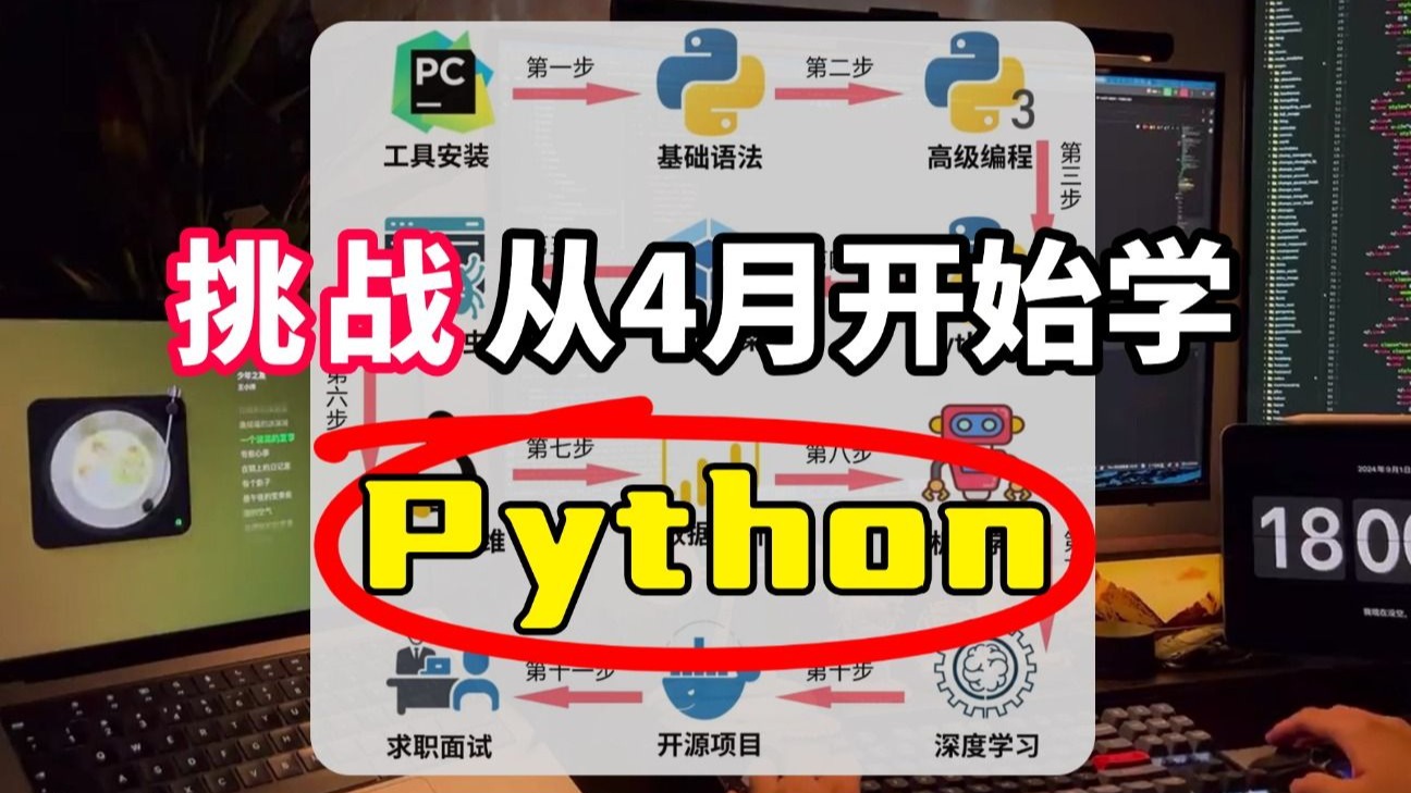 挑战从四月开始学习Python!多久能学会?