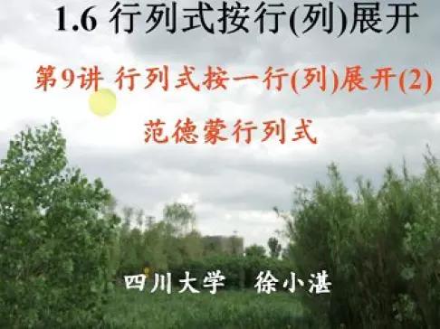 徐小湛《线性代数》 第9讲 行列式按一行(列)展开(2) (范德蒙行列式)