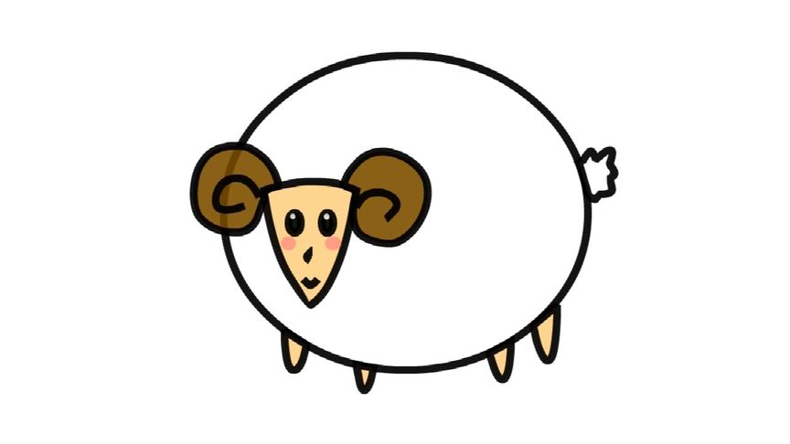 简单画一只可爱小绵羊简笔画教程教儿童幼儿如何画可爱小动物教程