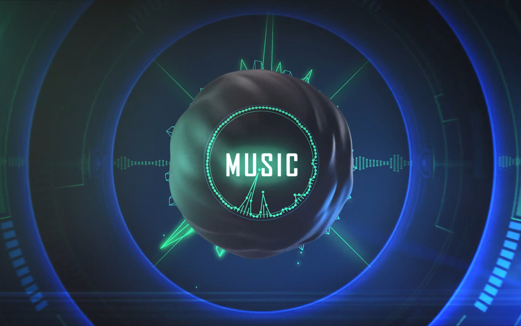 AE模板-屏幕随音乐震动效果的音乐可视化效果的视频模板音乐播放器...