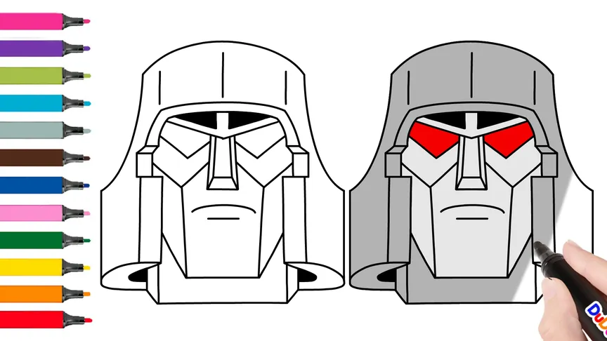 变形金刚威震天头像霸天虎简笔画宝宝学画画儿童早教绘画教程动画