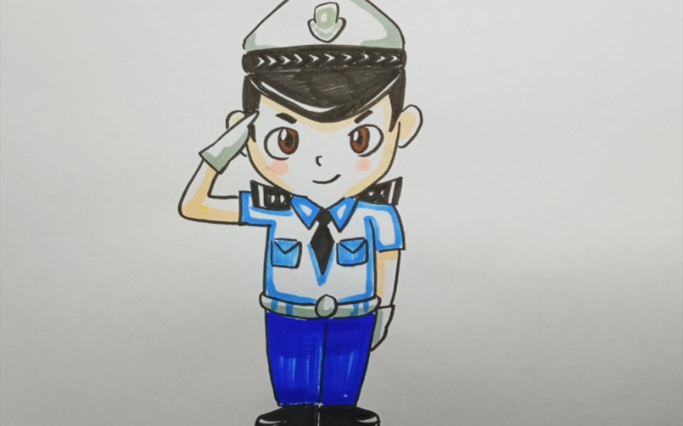 简笔画教程可爱的警察