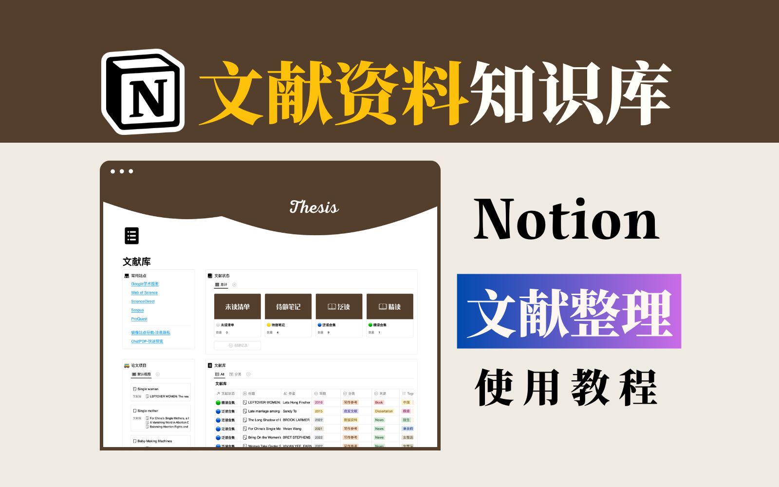 写论文必备,Notion「文献库模板」笔记整理软件
