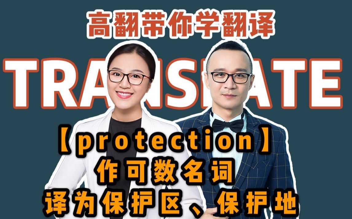 【高翻带你学翻译】【protection】作可数名词译为保护区、保护地