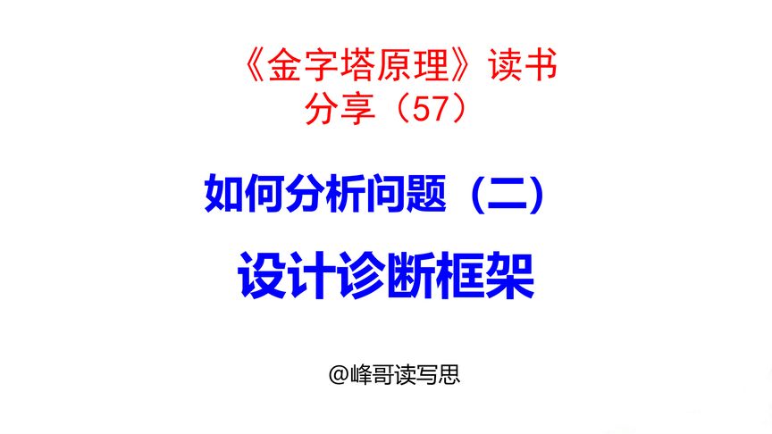 如何分析问题(二):设计诊断框架,三种思路选择合适的诊断框架