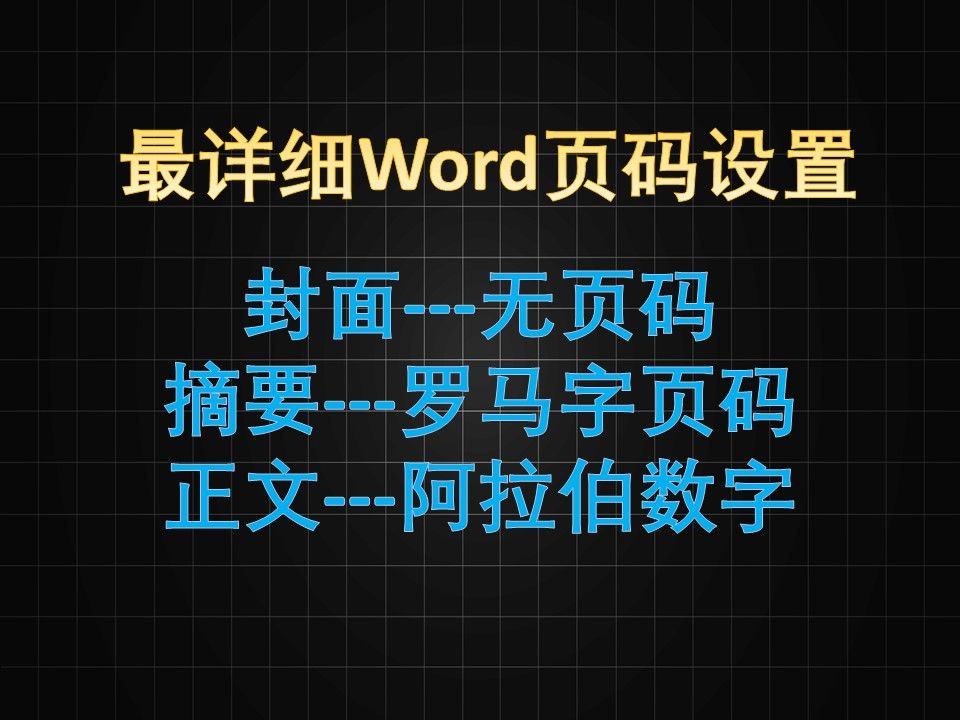 论文设置页码:封面无页码,目录页罗马数字,正文阿拉伯数字