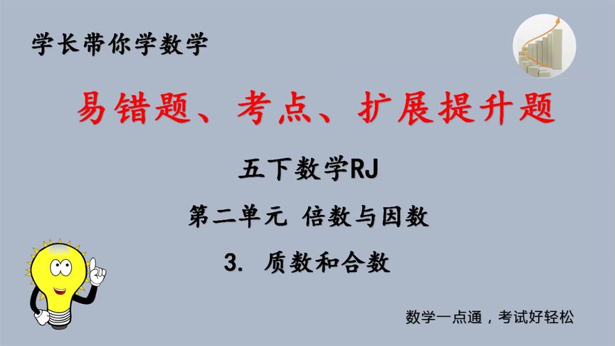 五下 3. 质数和合数 易错题、考点、扩展提升题 视频讲解