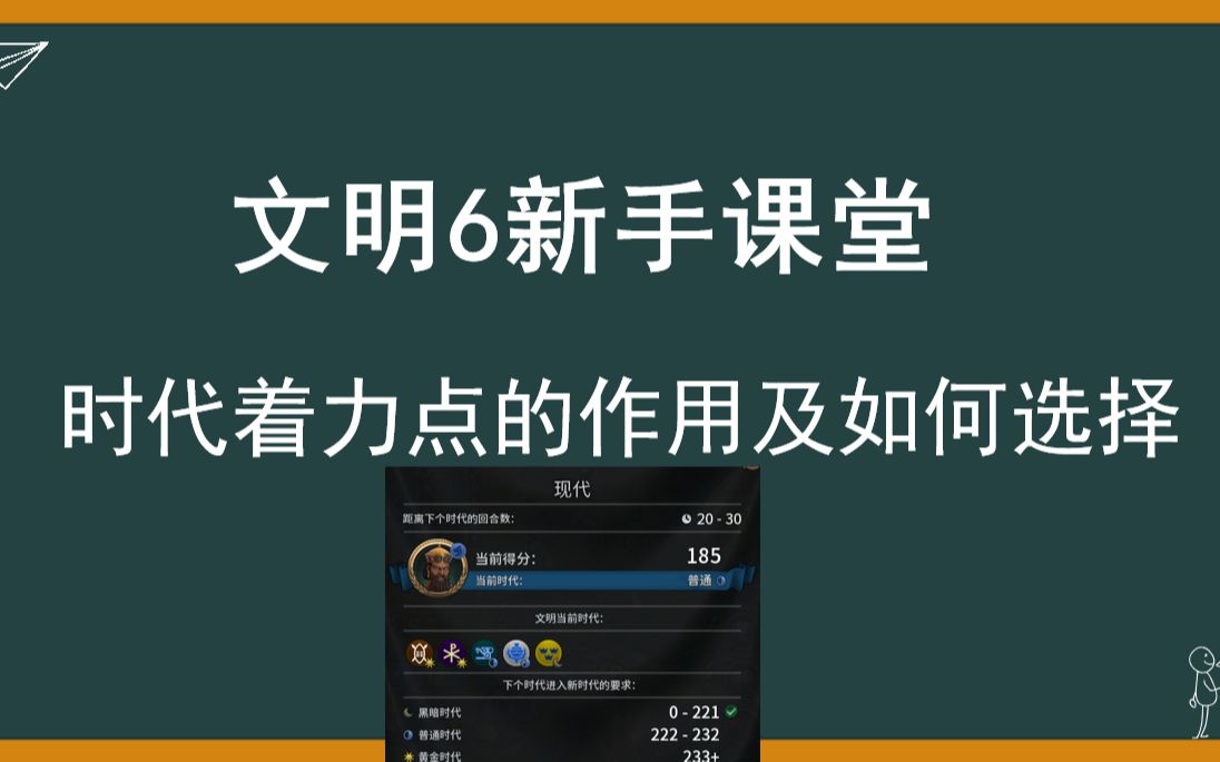 【文明6】文明6新手入门课堂——时代着力点作用及如何选择