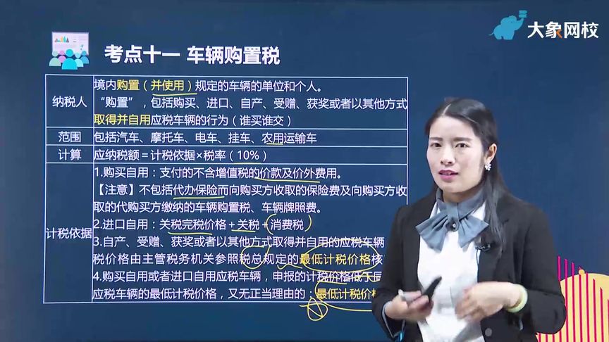 初级会计资格证之会计实务精讲-车辆购置税考点解析