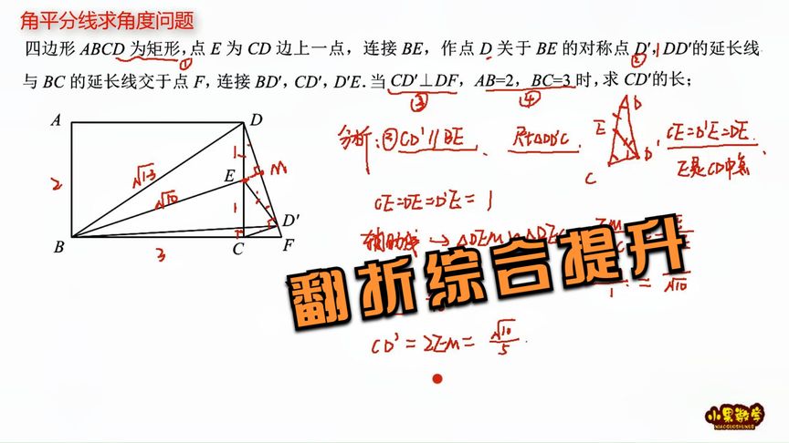 初中数学角平分线求角度问题,体会翻折变换在解题中的应用