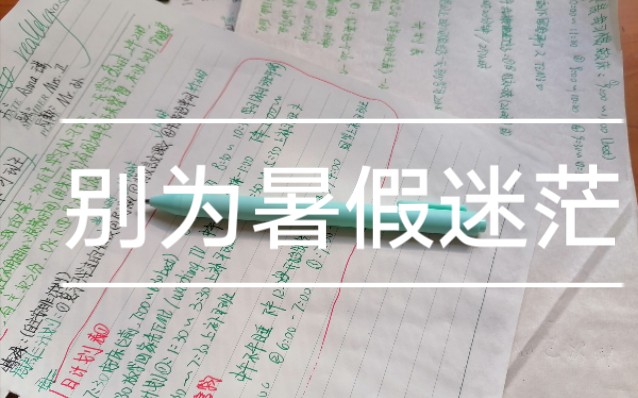 暑假学习计划表,仅供参考