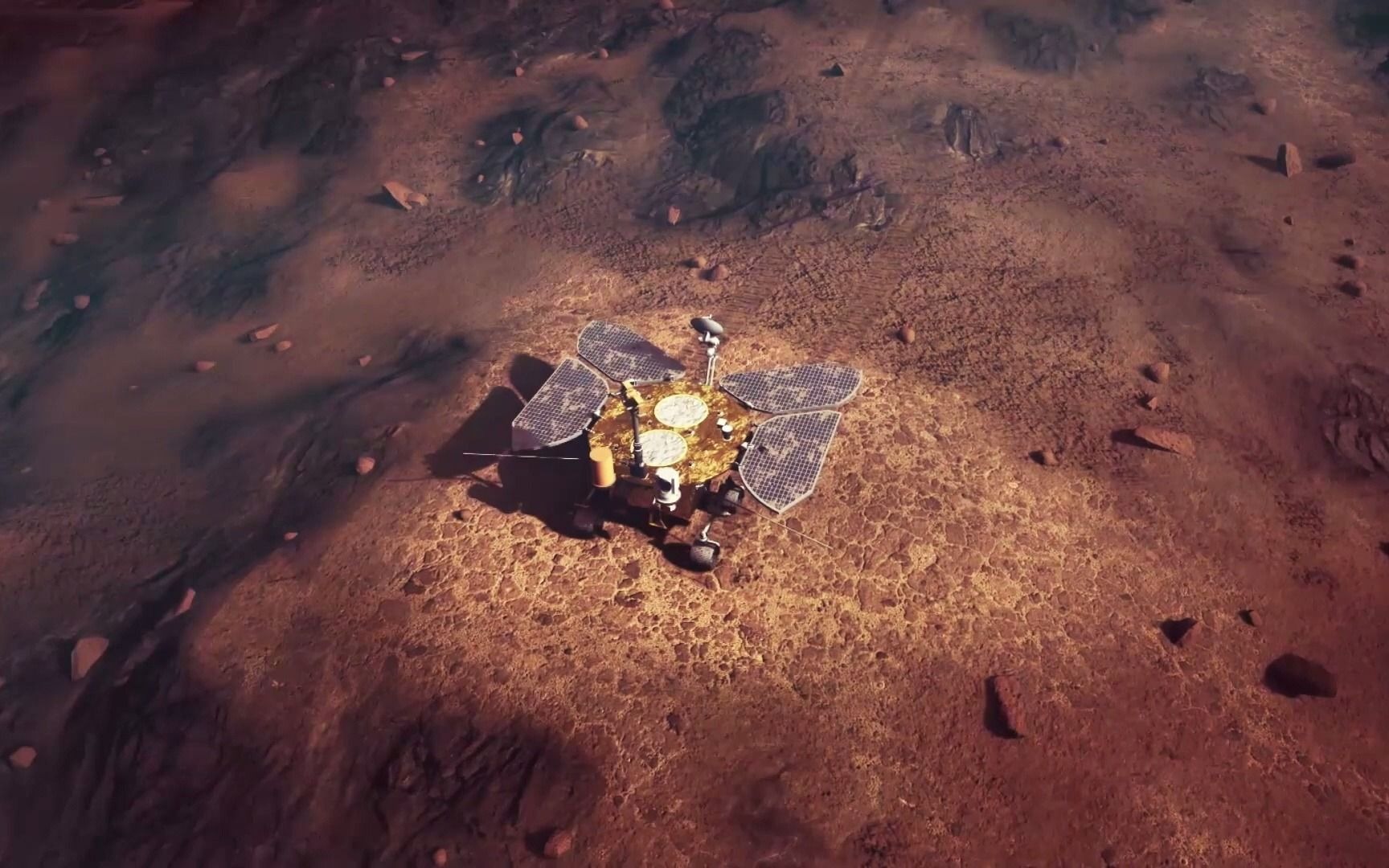 祝融号(天问一号)火星车着陆与巡视动画_上海航天八院版本