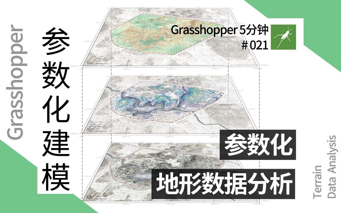 【Grasshopper5分钟 21】参数化建模 地理数据分析图