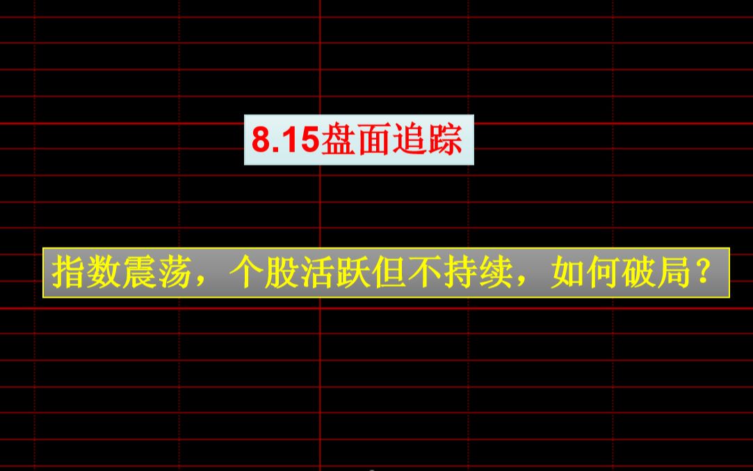 8.15盘面追踪:指数震荡,个股活跃但不持续,如何破局?