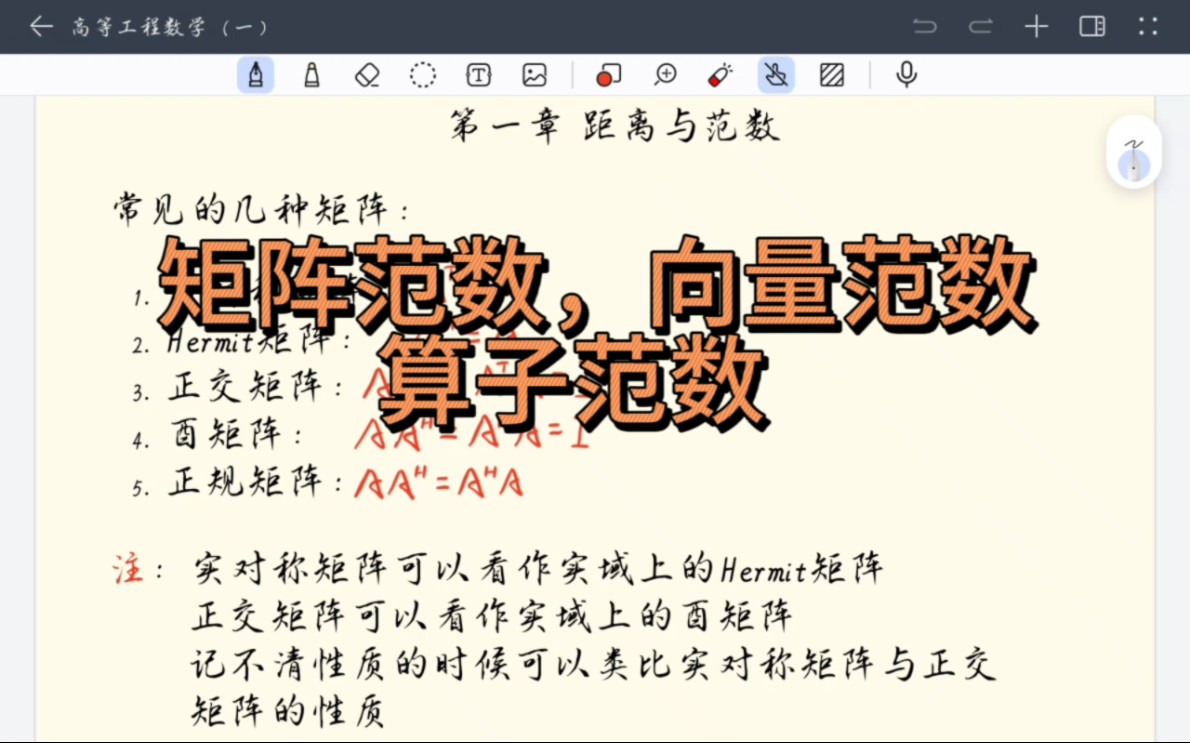 第一章 距离与范数(1)矩阵范数,向量范数,算子范数