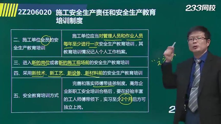 35.二级建造师 法规 精讲 安全生产教育培训制度