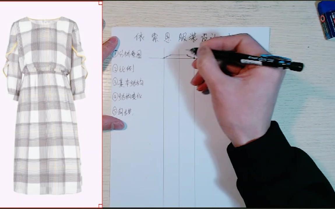 服装手绘款式图连衣裙袖子画法