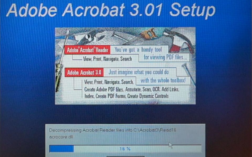 Windows3.2系统应用连载【03】Adobe Acrobat 3.01版本win3.2系统下...