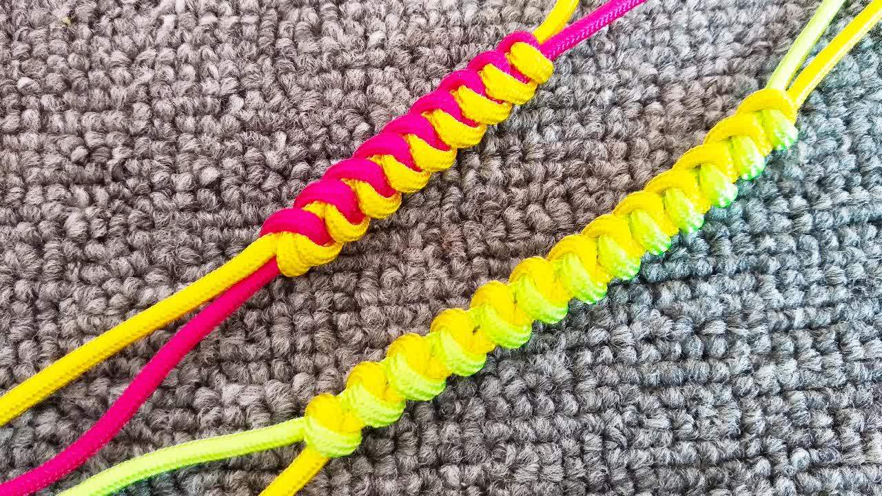 手工编绳详细教学蛇结的编法,文玩编手链必会的绳结,能一学就会