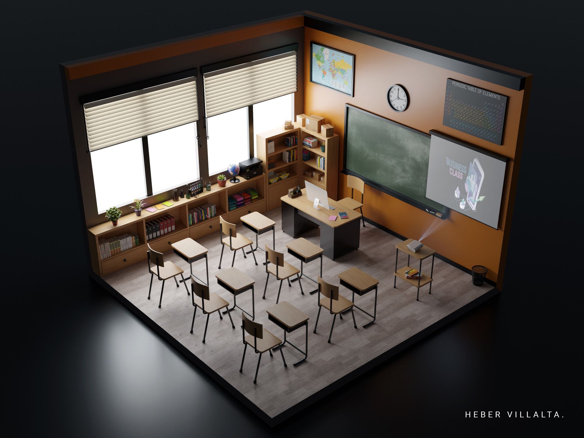 【3Dmax场景】新手入门级别场景教室案例教学
