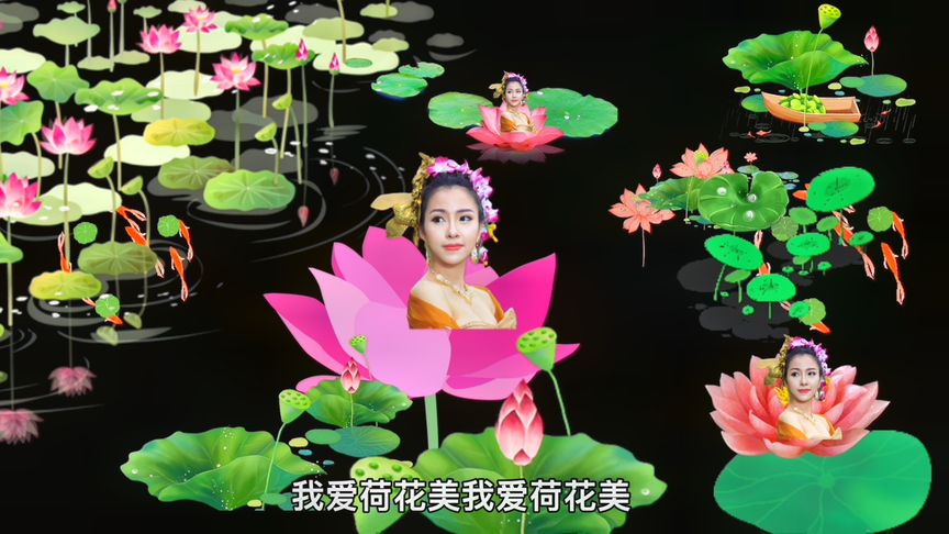 用剪映中的巧能关键帧画中画,蒙版智能抠像,制作一个出水芙蓉