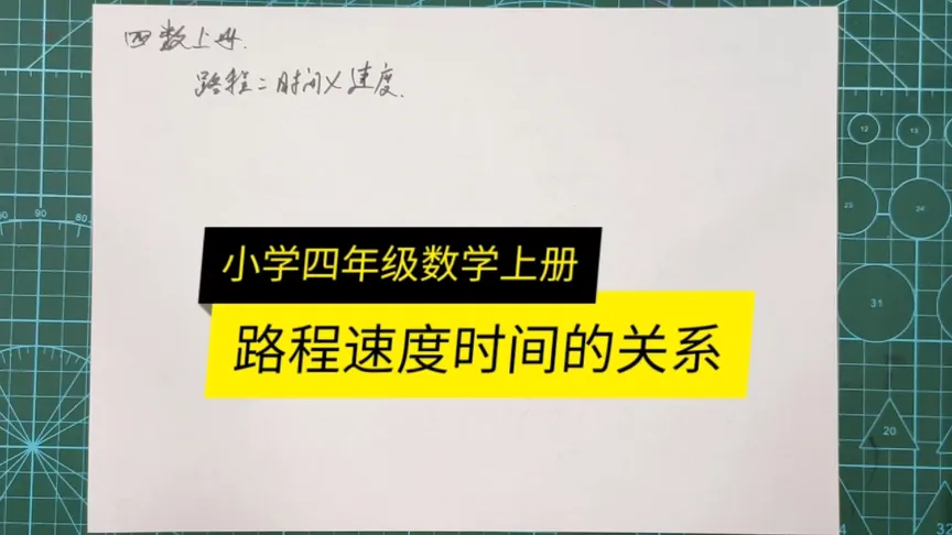 小学第一个实际应用公式,时间路程速度的关系