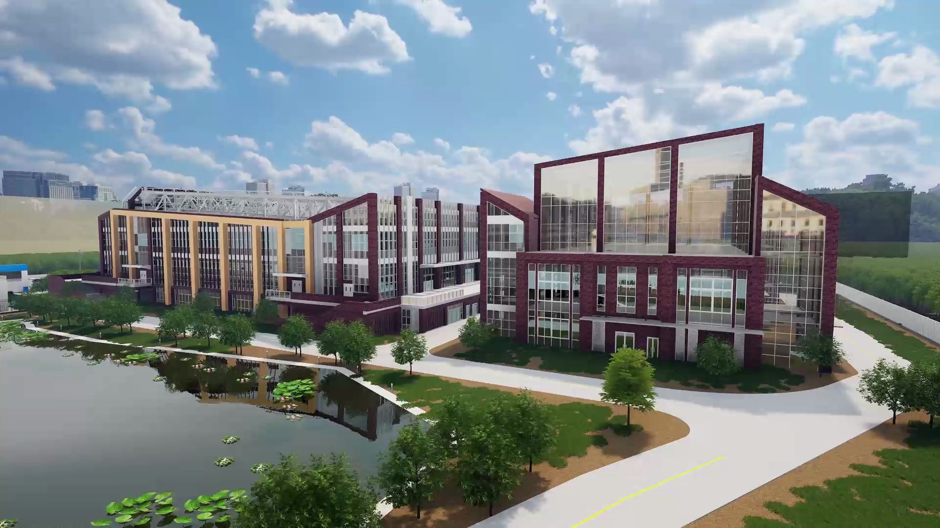 体育中心场馆建筑漫游BIM动画演示