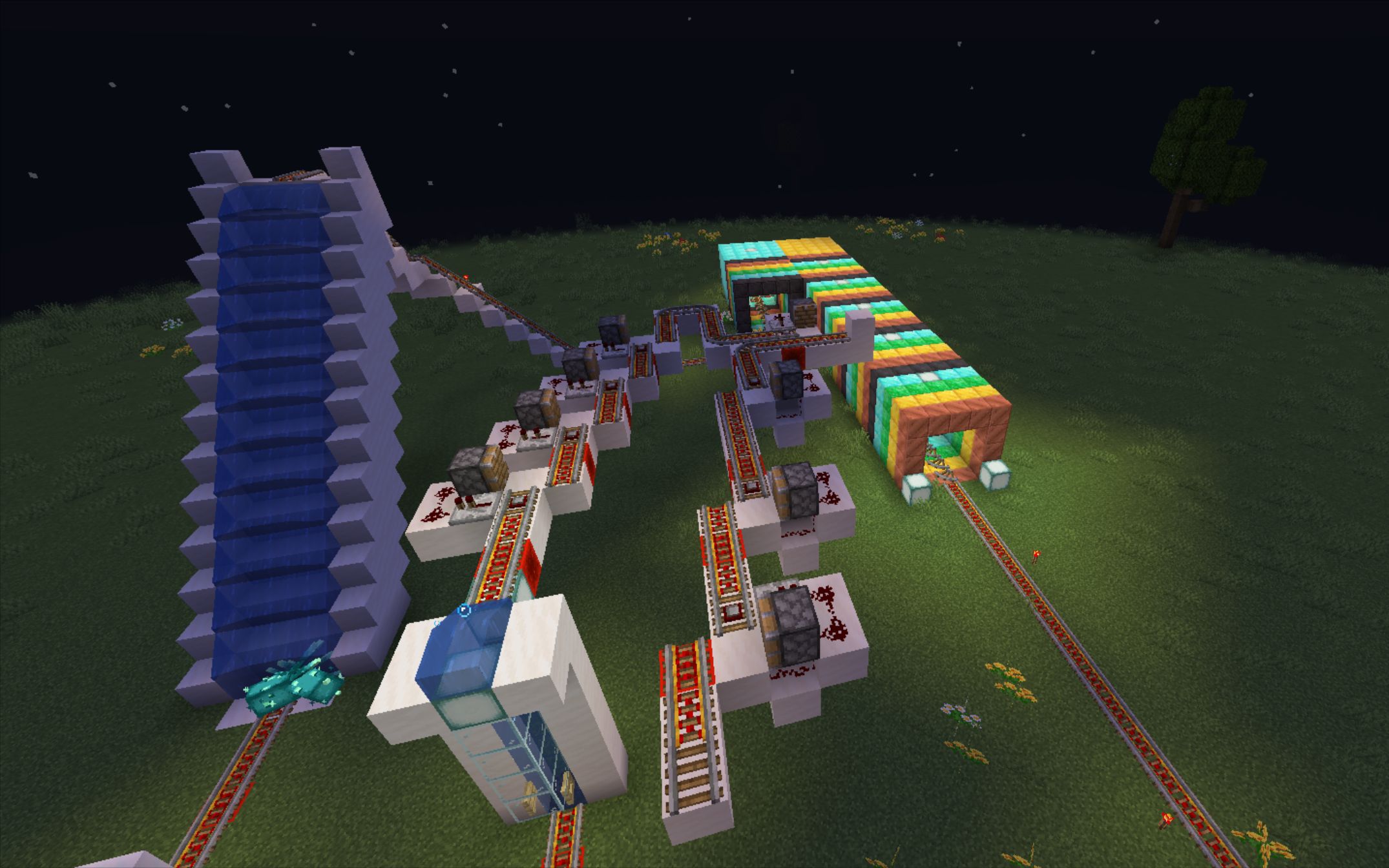 【Minecraft】耗时5个小时,制作MC过山车!