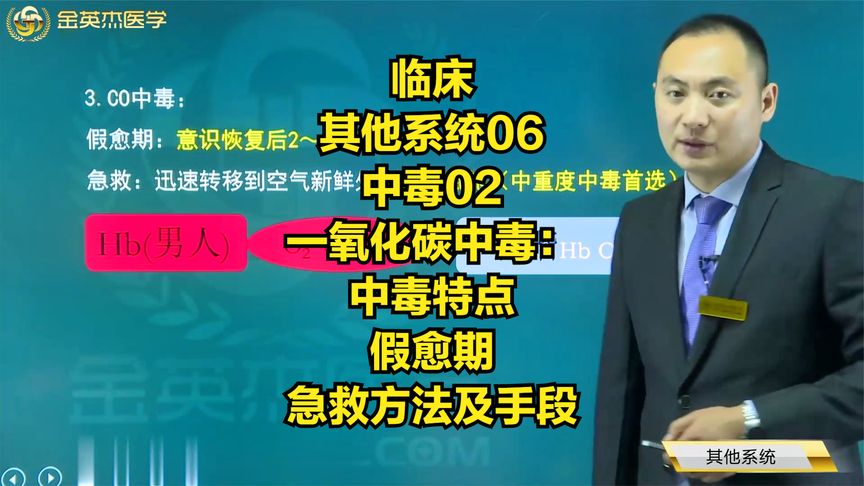临床:中毒02一氧化碳中毒:中毒特点,假愈期,急救方法及手段