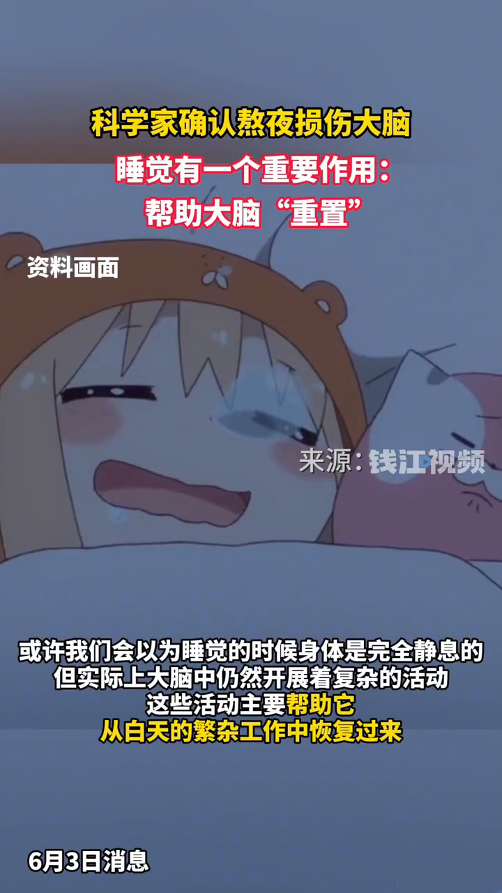 睡觉能够帮助大脑“重置
