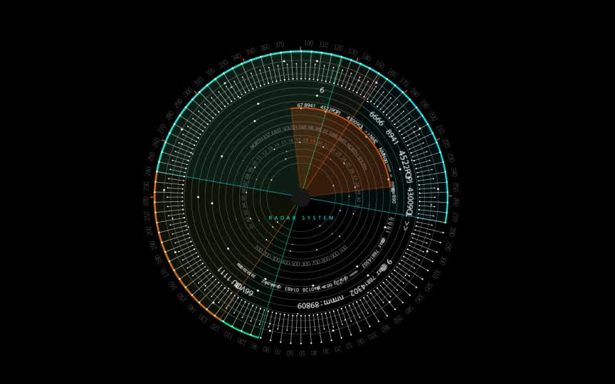AE模板-雷达扫描UI界面 圆形HUD