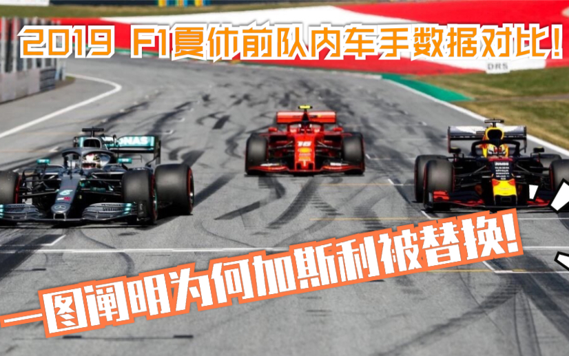 2019年F1 截止夏休期之前 各车队队内车手数据对比 加斯利成最大输家