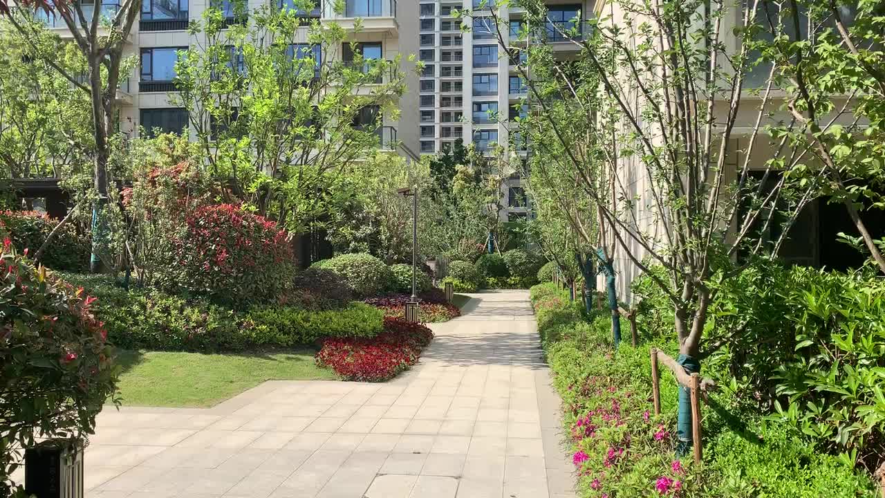 荷岸晓风的绿化景观,新中式园林的设计理念,给业主带来尊贵的归家...