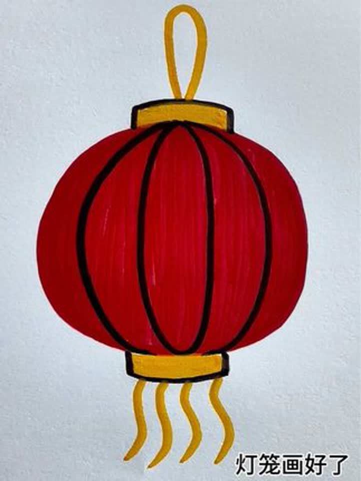 用圆和椭圆简单画灯笼#灯笼简笔画#创意简笔画