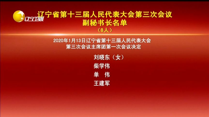 辽宁省第十三届人民代表大会第三次会议副秘书长名单
