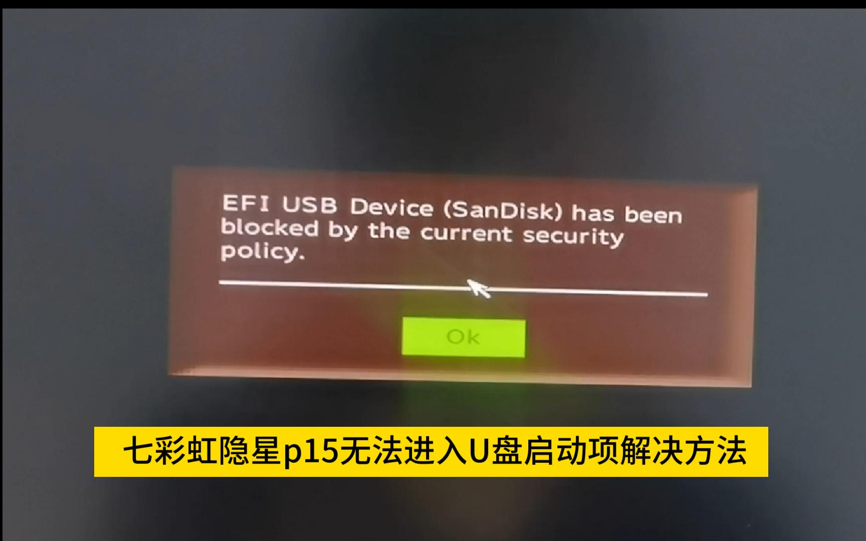 【电脑】七彩虹隐星p15无法进入U盘启动项解决方法 EFI USB Device ...
