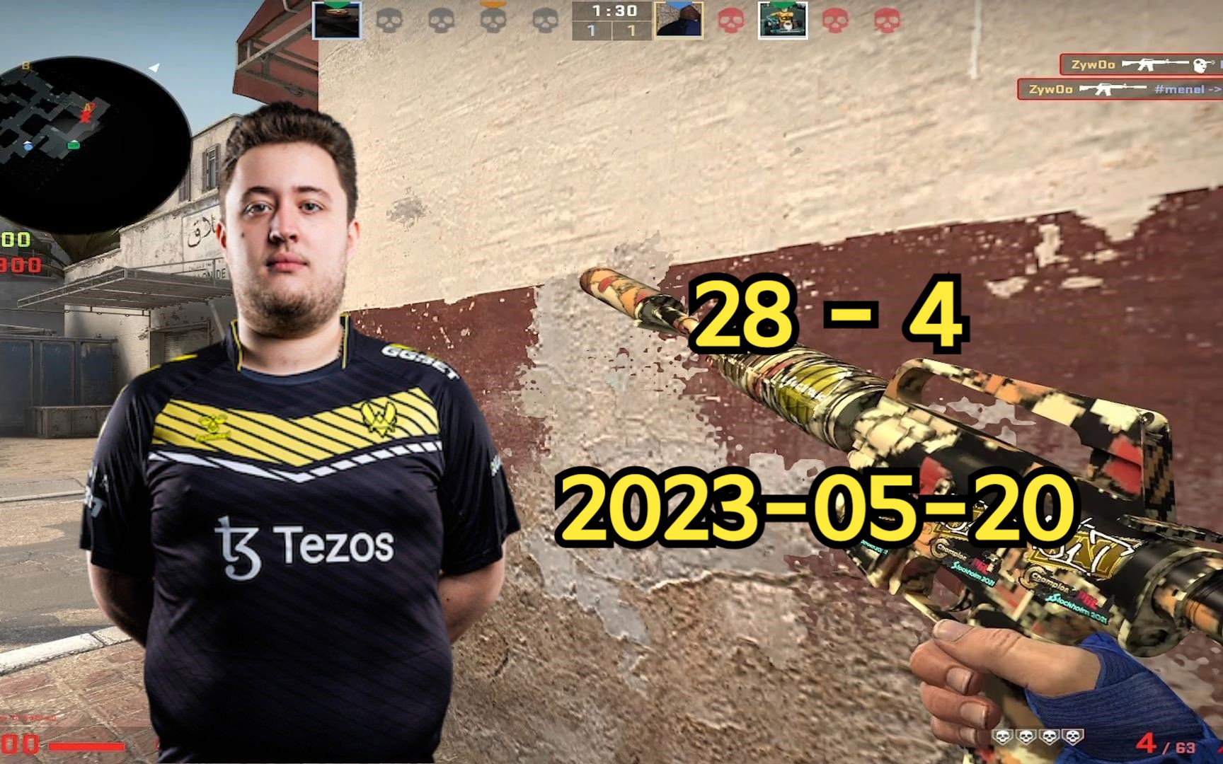 ZywOo载物 POV apEX组排 28杀沙漠2dust2 2023-05-20