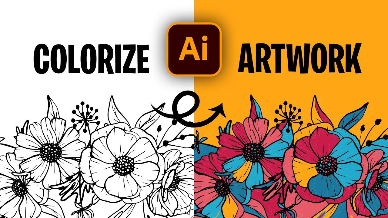 使用生成式重新着色为黑白艺术品上色 | Adobe Illustrator 教程 | Pixolid