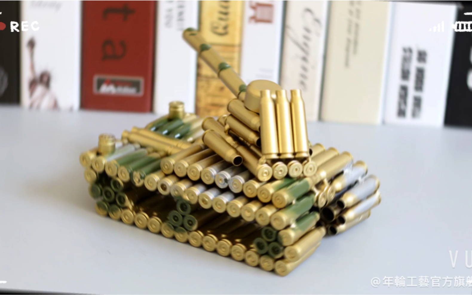 子弹壳工艺品迷彩坦克金属模型摆件退伍军人老兵纪念品景区热卖送...