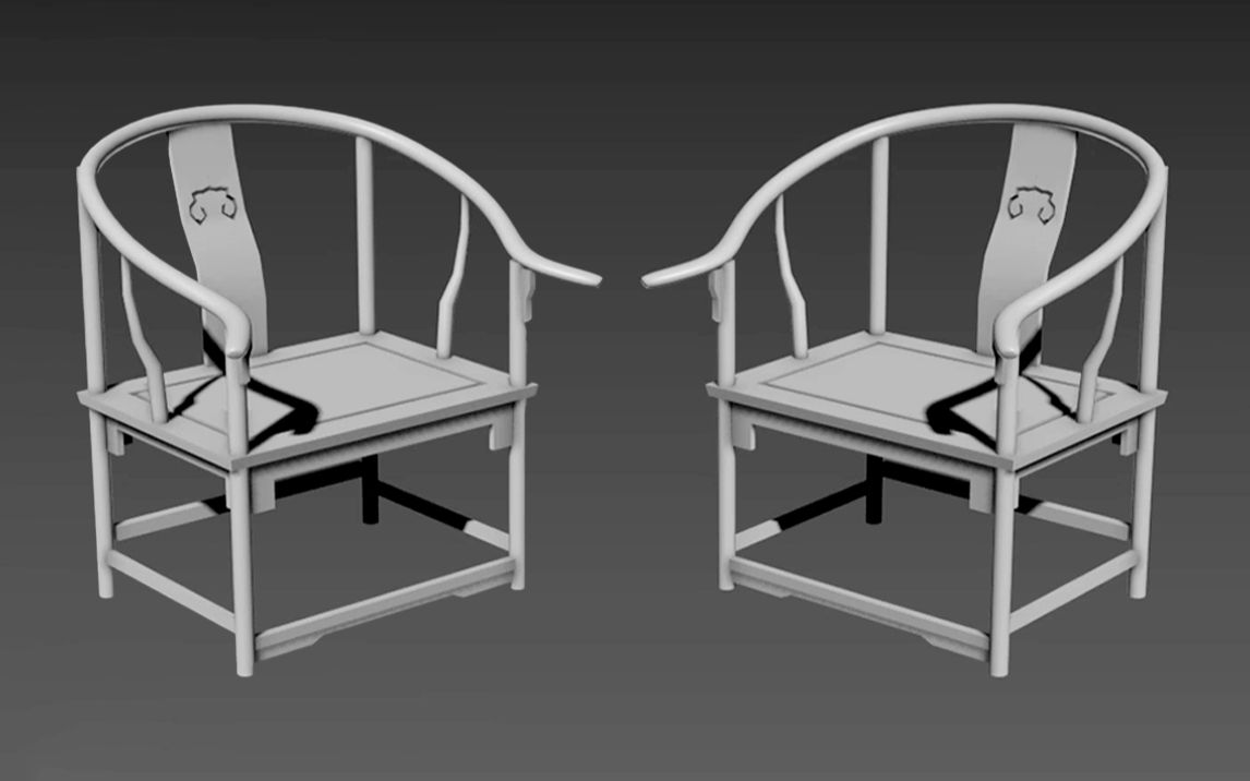 【3DMAX新手教程】太师椅模型制作,3dmax入门基础建模案例练习