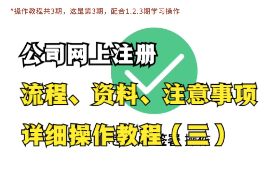 公司网上注册,流程、资料、注意事项,详细操作教程(三)