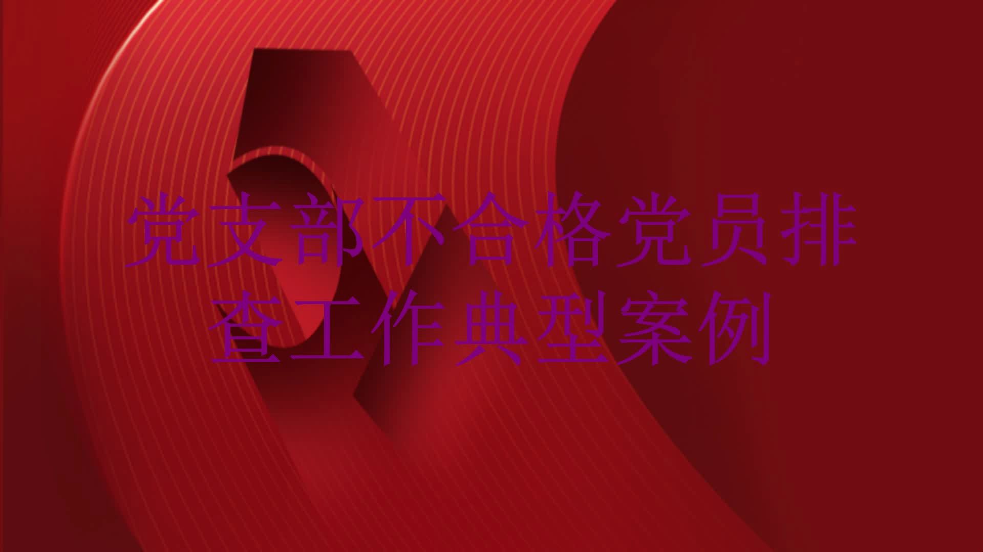 党支部不合格党员排查工作典型案例