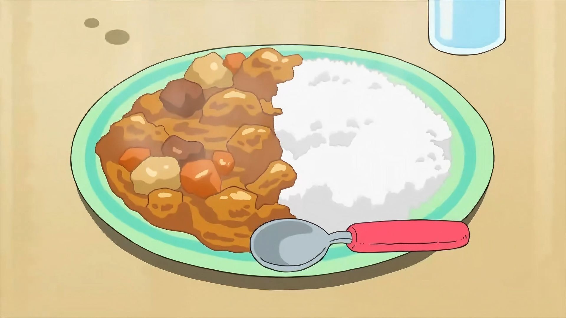 【蜡笔小新】今晚吃咖喱鸡肉拌饭配甜甜的犁太幸福了