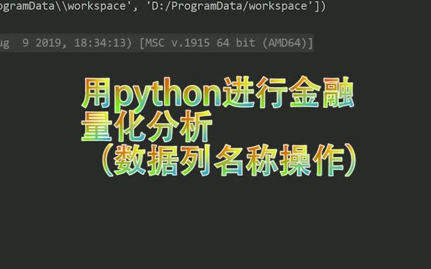 用python进行金融量化分析——数据列名的操作