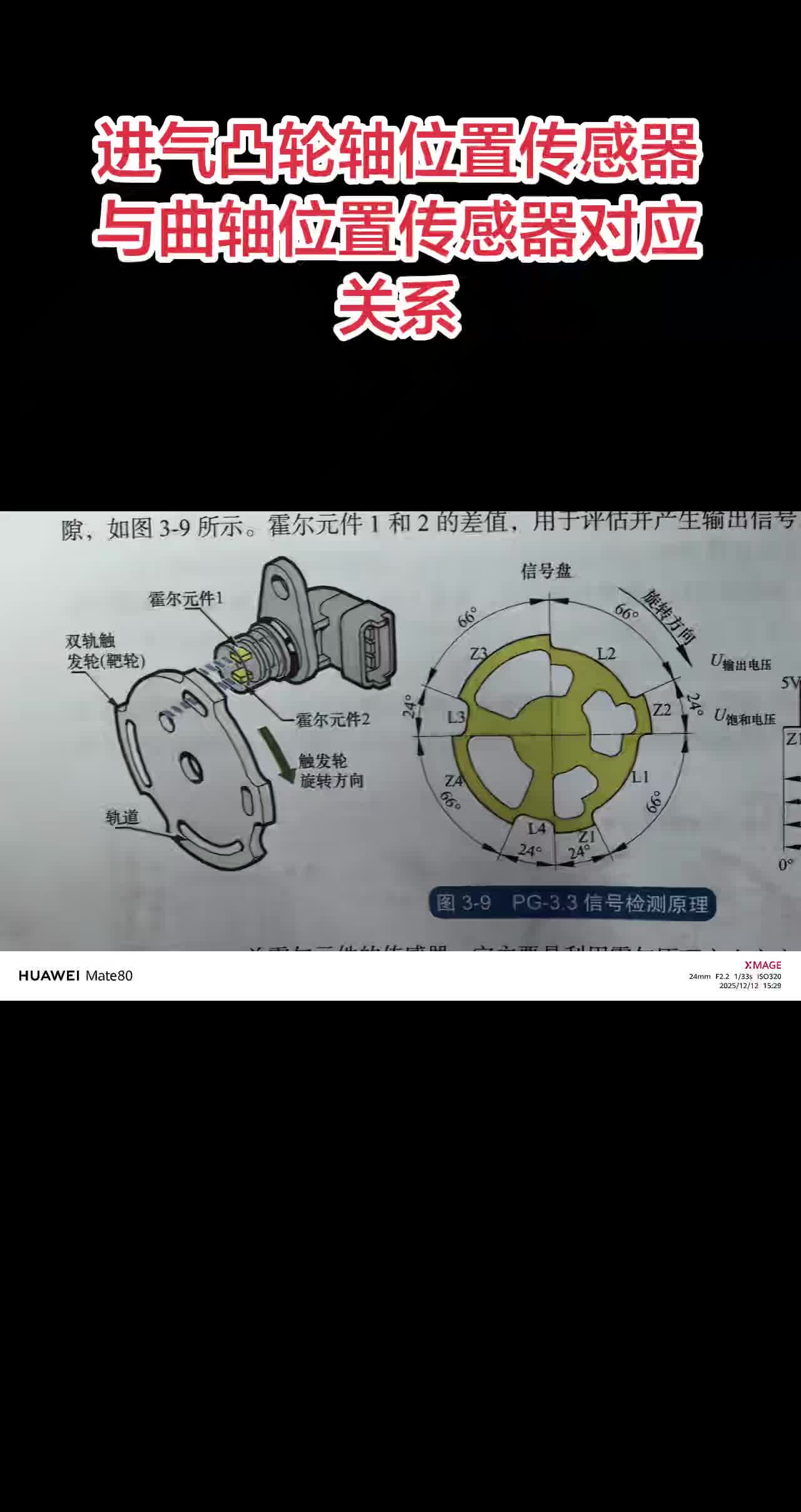 进气凸轮轴位置传感器与曲轴位置传感器对应关系