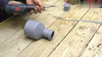 PVC塑料管制作水泥灌注工具,变成填缝器太实用了