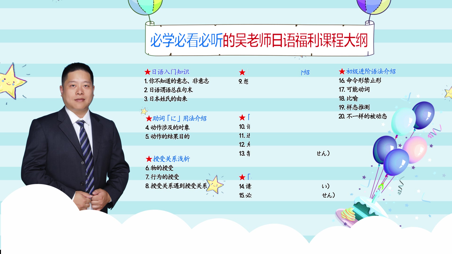 【日语零基础入门】日语培训机构之初级进阶语法介绍(5节)